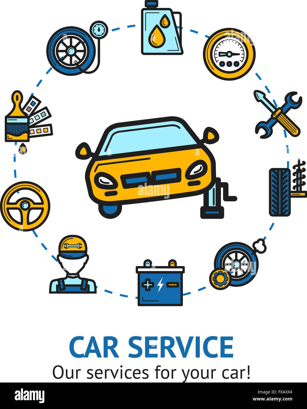 Car Service Illustration Stock Vector Image & Art - Alamy