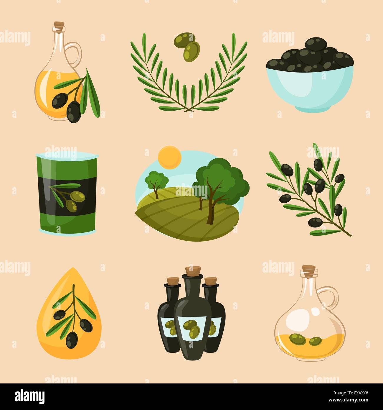 Field of olive tree Stock Vector Images - Alamy