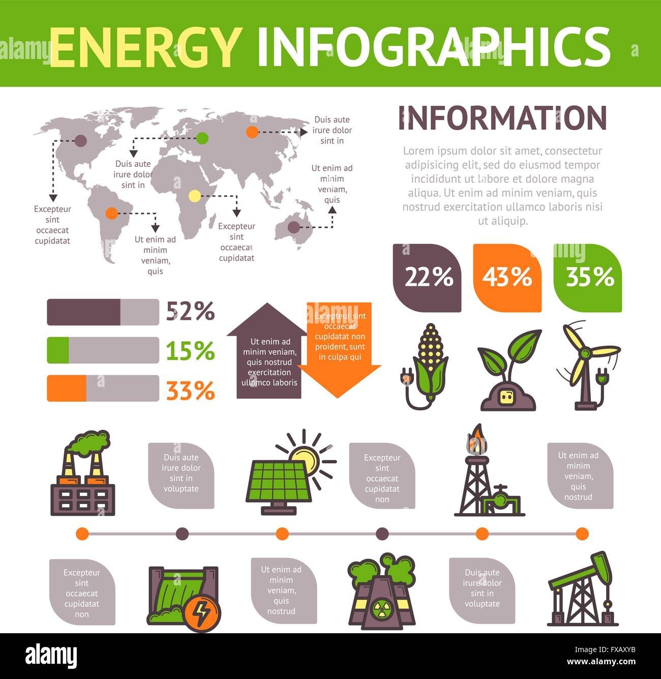 Energy Infographics Set Stock Vector Image & Art - Alamy