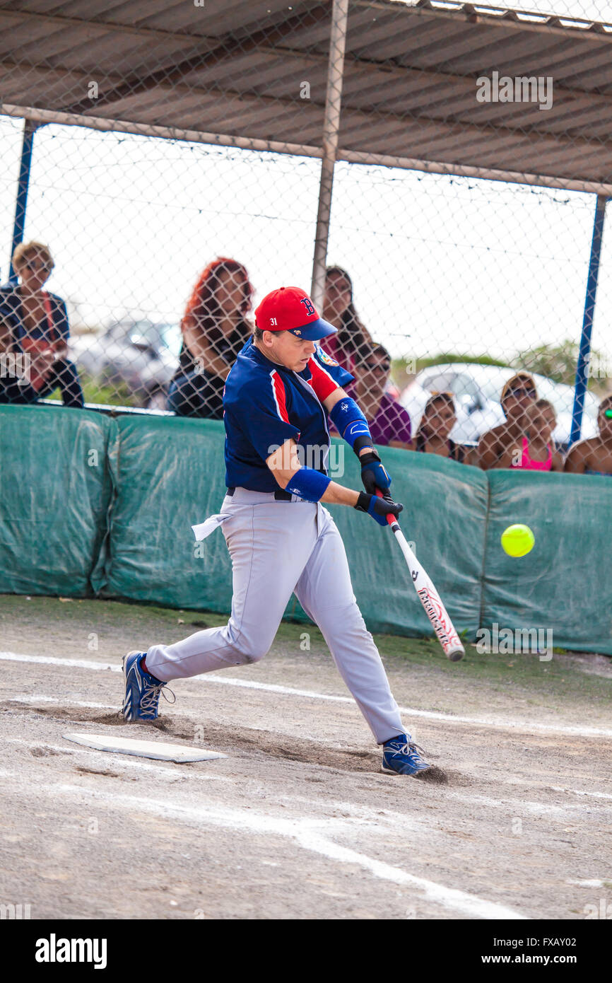 male versus male softball match Stock Photo - Alamy