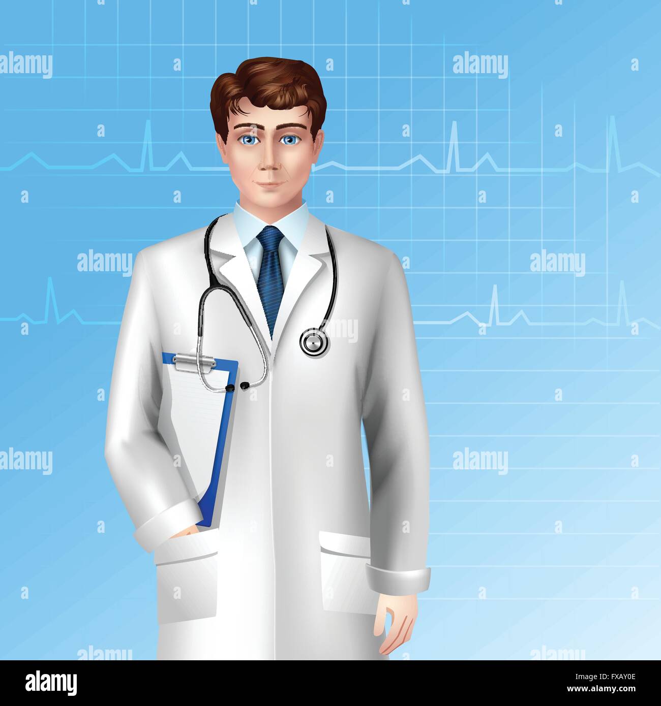 Young happy positive doctor Stock Vector Images - Alamy