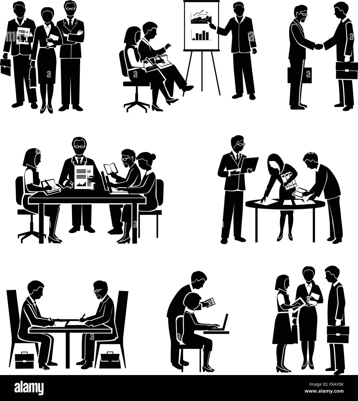 Teamwork Icons Black Stock Vector Image & Art - Alamy