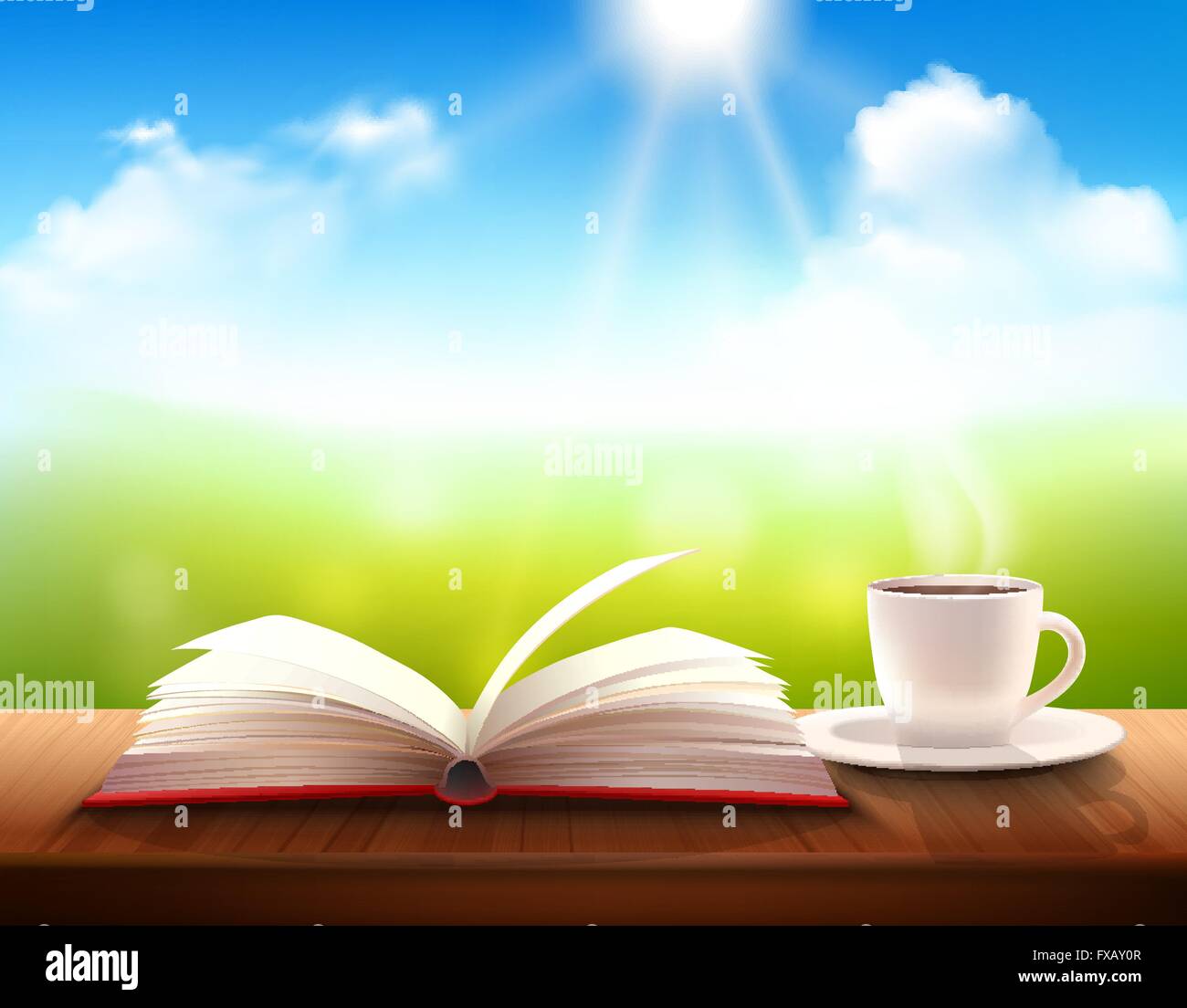Coffee And Book Stock Vector Image & Art - Alamy