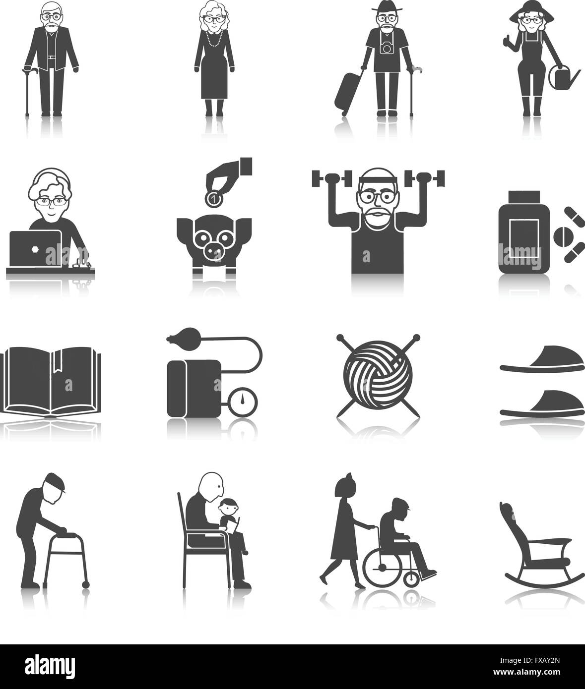 Wheelchair set Black and White Stock Photos & Images - Alamy