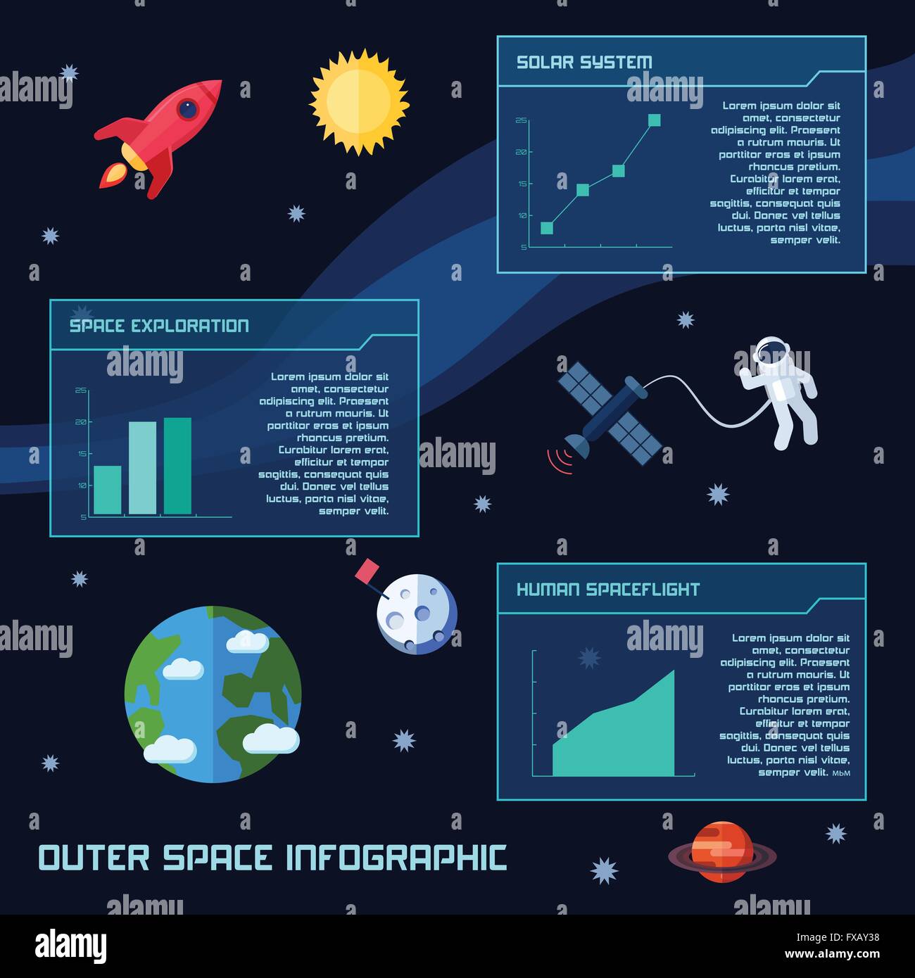 Space Infographic Set Stock Vector Image & Art - Alamy