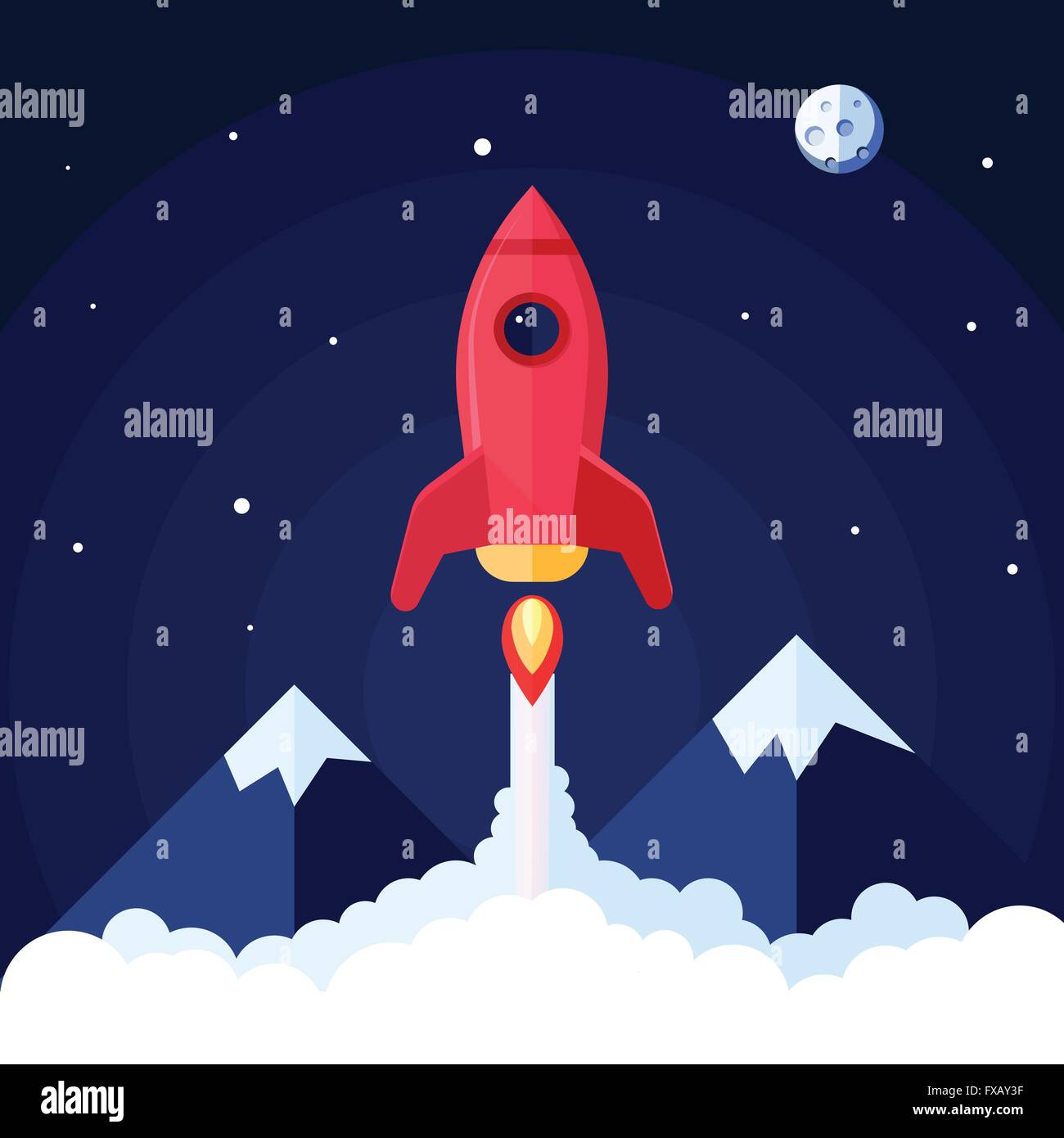 Space Rocket Poster Stock Vector Image & Art - Alamy
