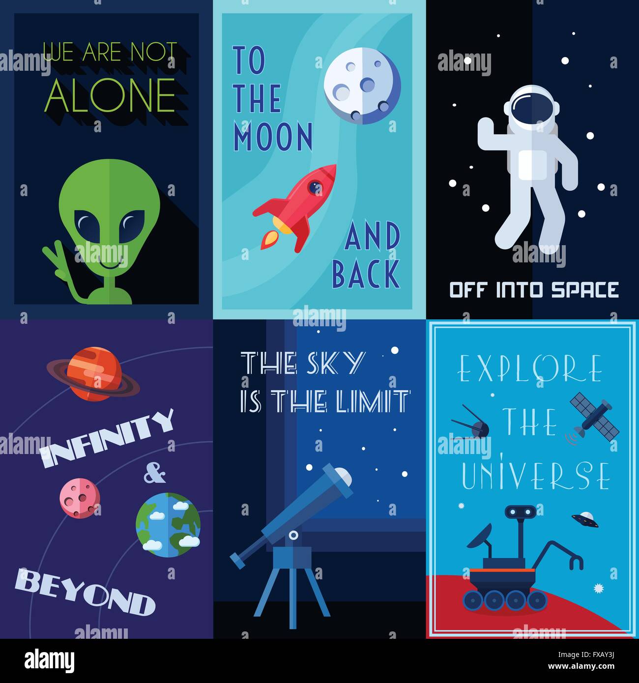 Space Poster Set Stock Vector Image & Art - Alamy