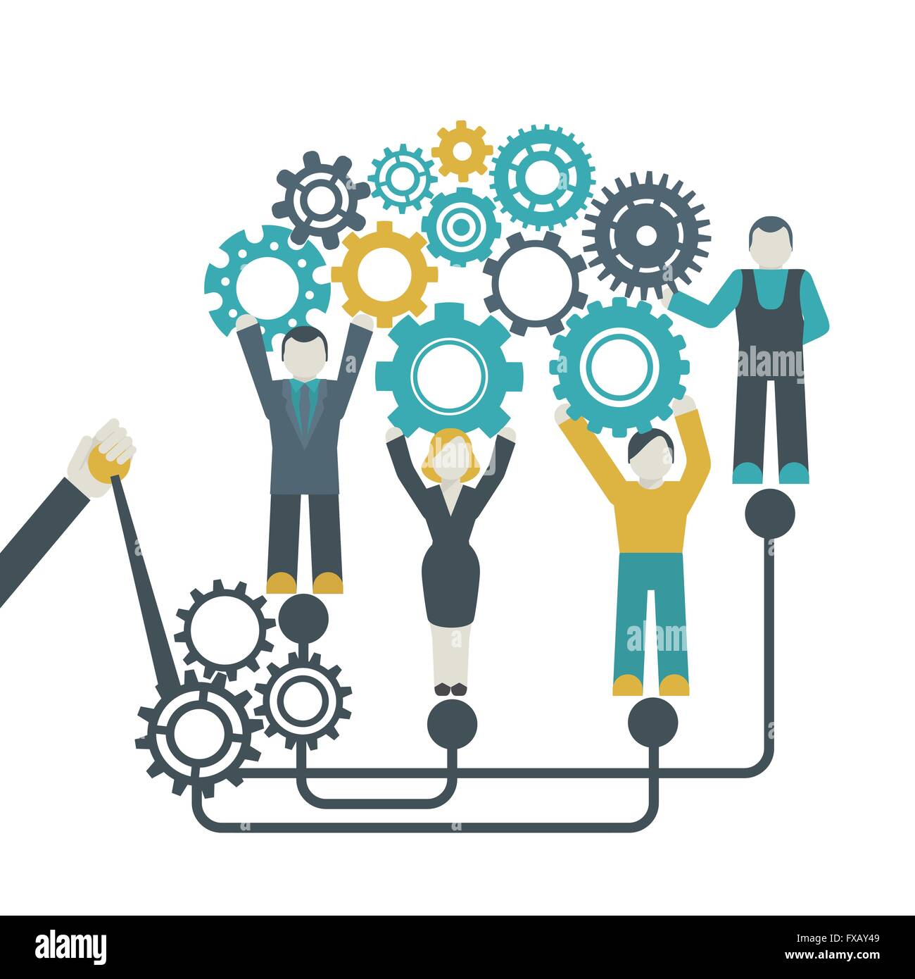 Gear Teamwork Concept Stock Vector Image & Art - Alamy