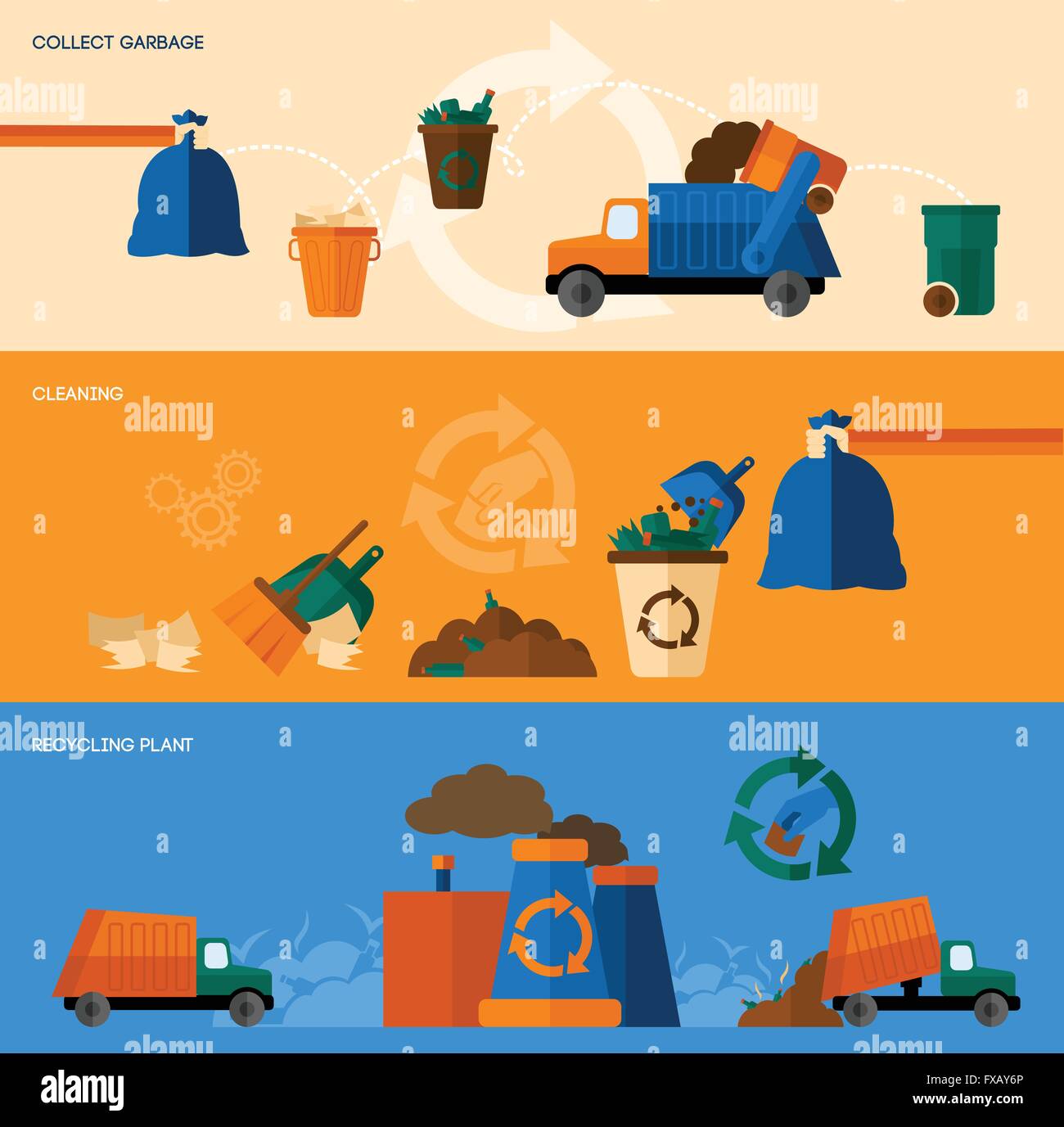 Garbage Banner Set Stock Vector Image & Art - Alamy