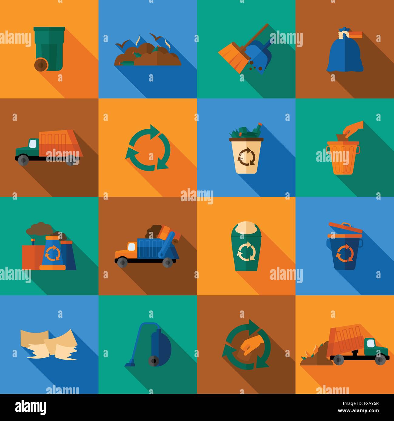 Garbage Icons Set Stock Vector Image & Art - Alamy