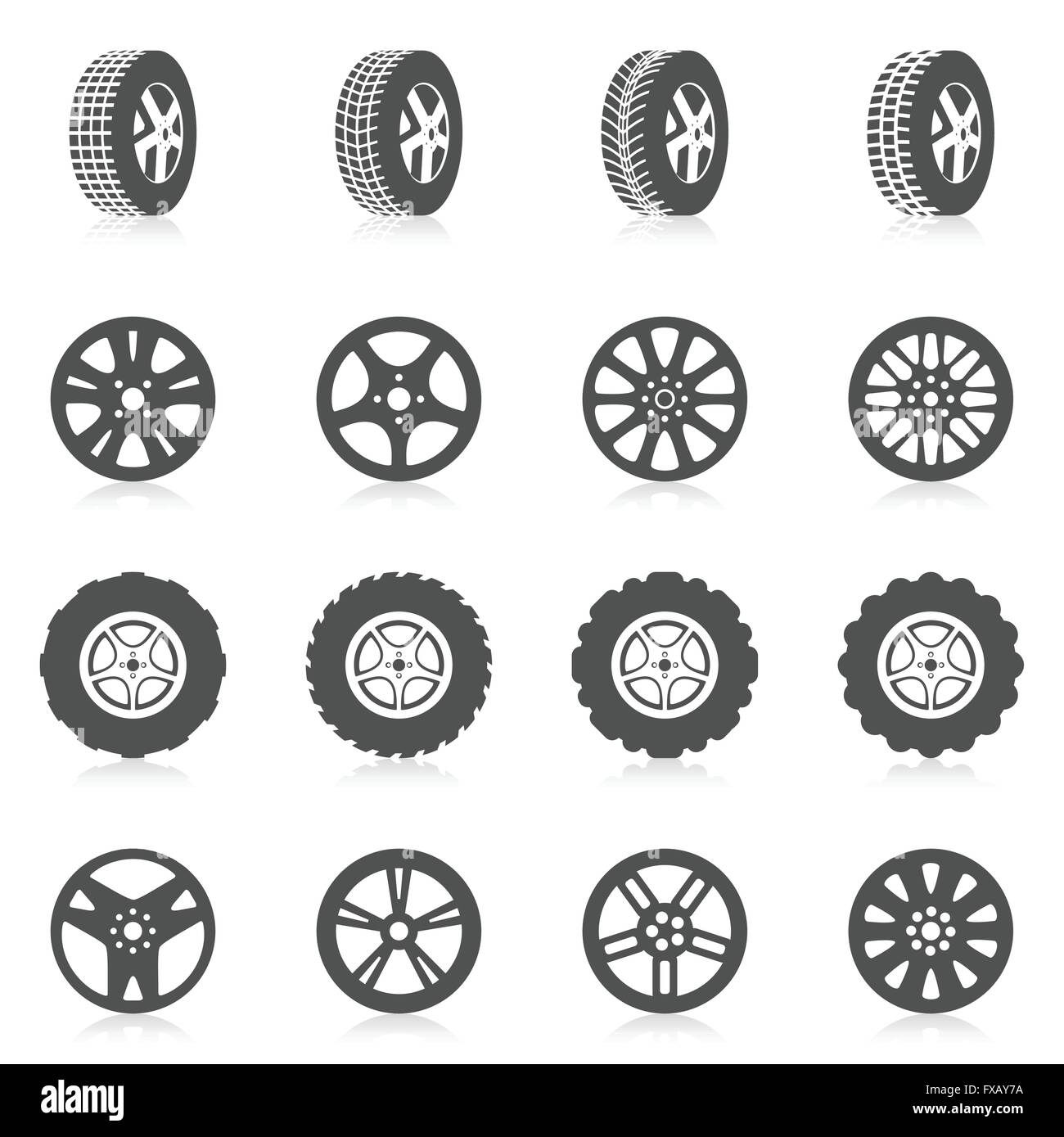Tire Icon Set Stock Vector Image & Art - Alamy