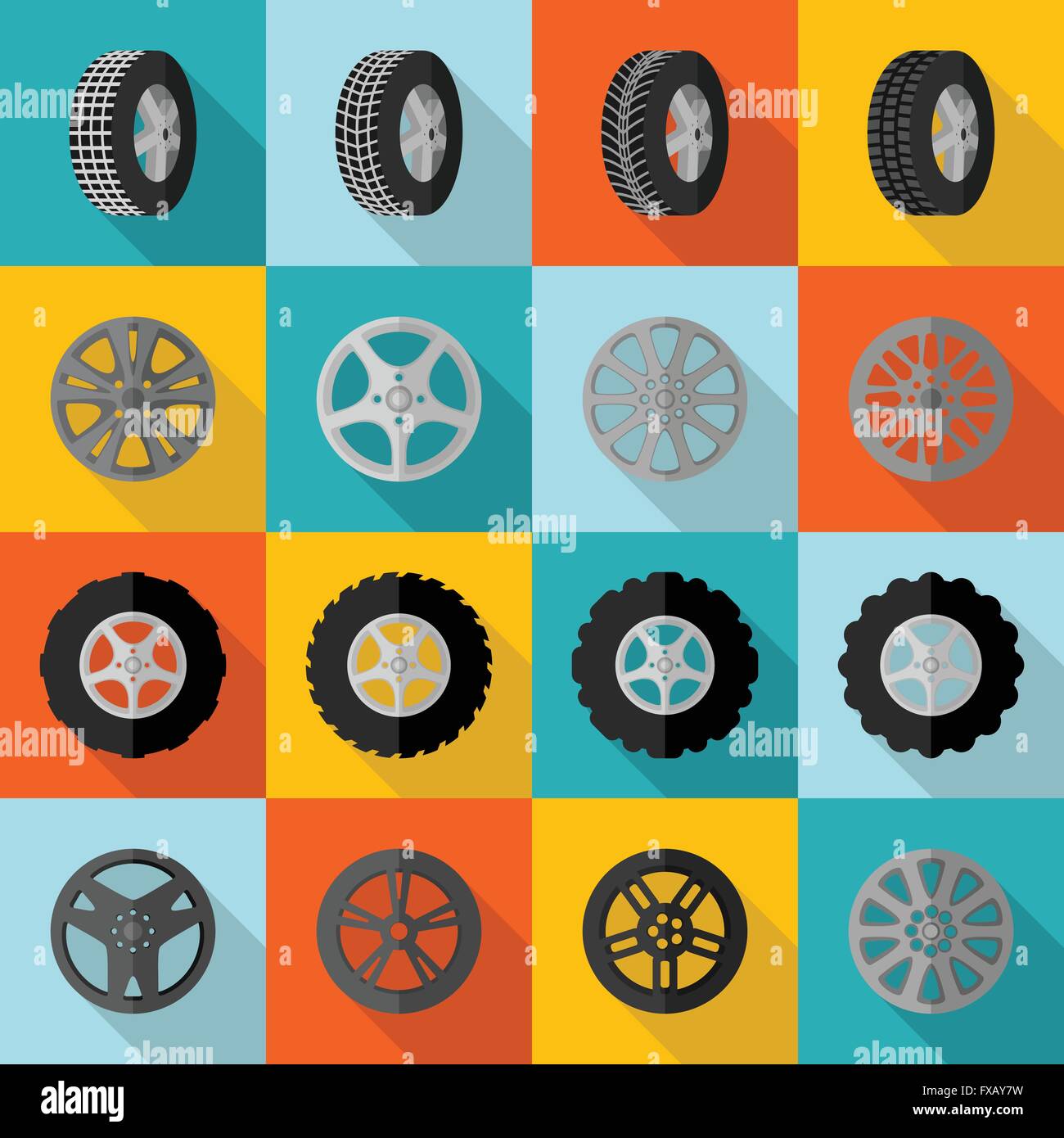Tire Icon Flat Stock Vector Image & Art - Alamy