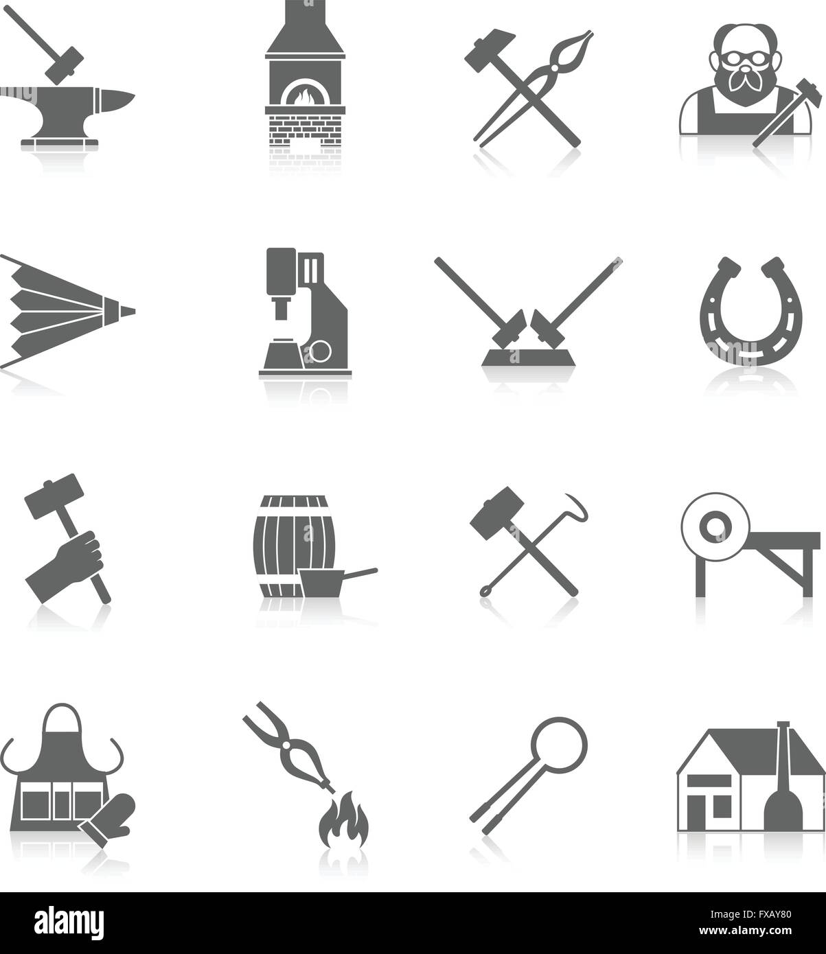 Blacksmith Icon Set Stock Vector Image & Art - Alamy