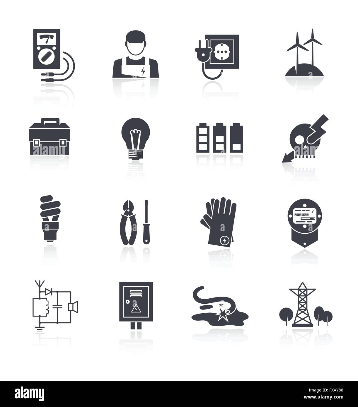 Electricity Icon Black Stock Vector Image & Art - Alamy