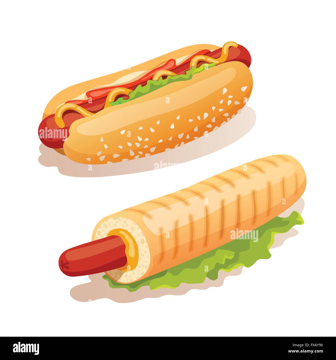 Hot Dog Set Stock Vector Image & Art - Alamy