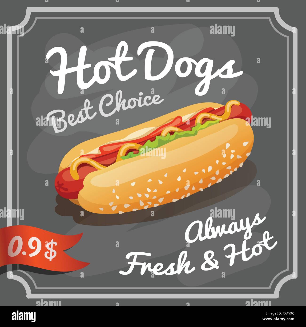 Hot Dog Poster Stock Vector Image & Art - Alamy
