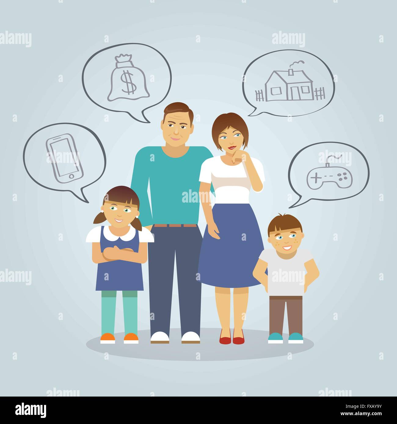 Family Dreaming Flat Stock Vector Image & Art - Alamy