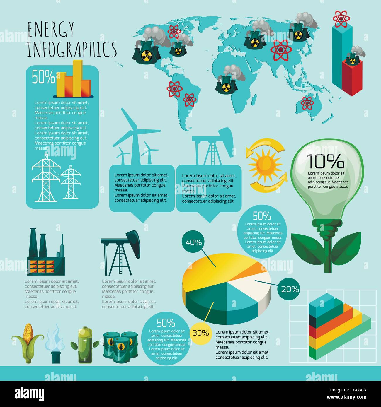 Energy Infographics Set Stock Vector Image & Art - Alamy