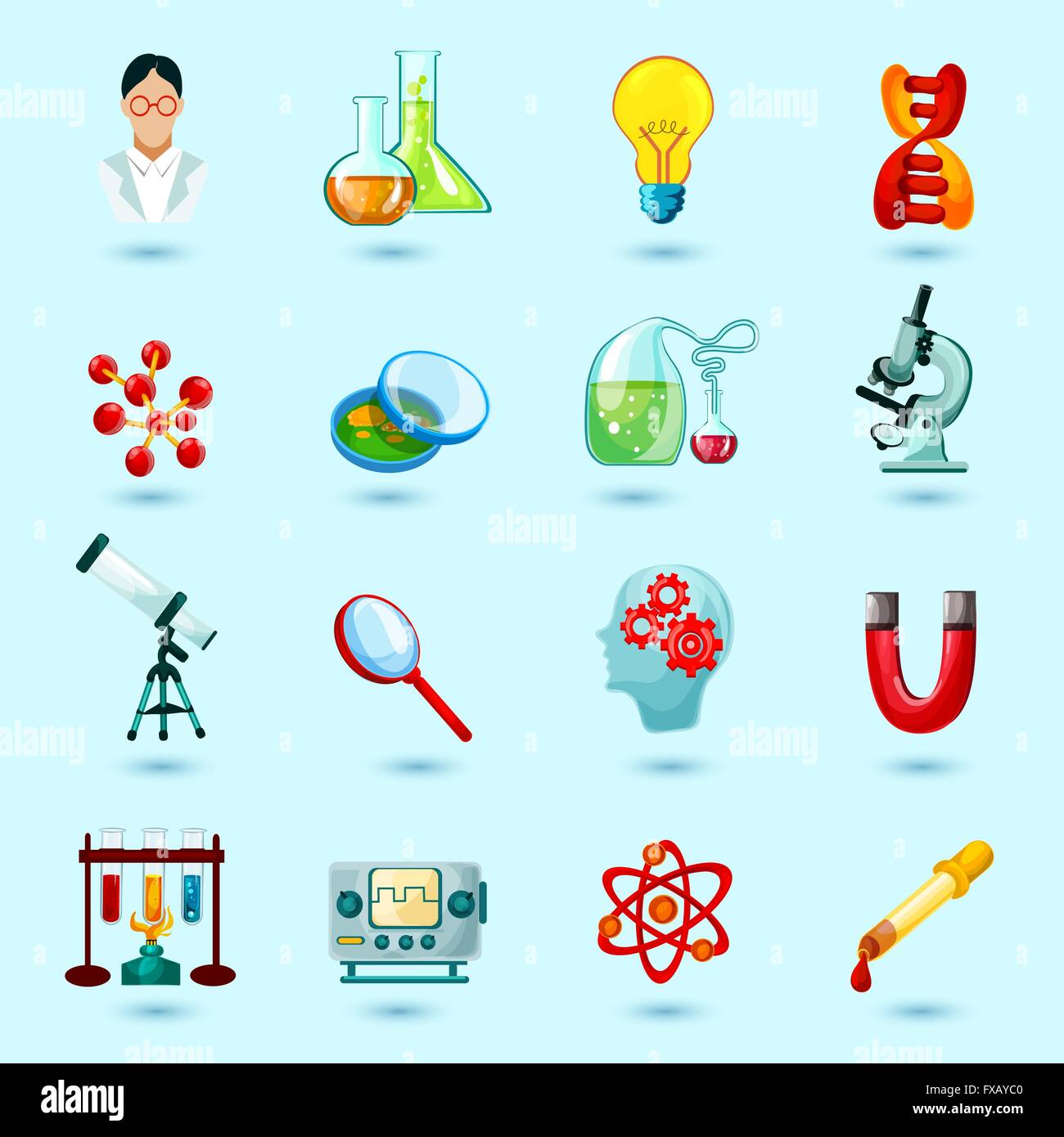 Science Icons Set Stock Vector Image & Art - Alamy