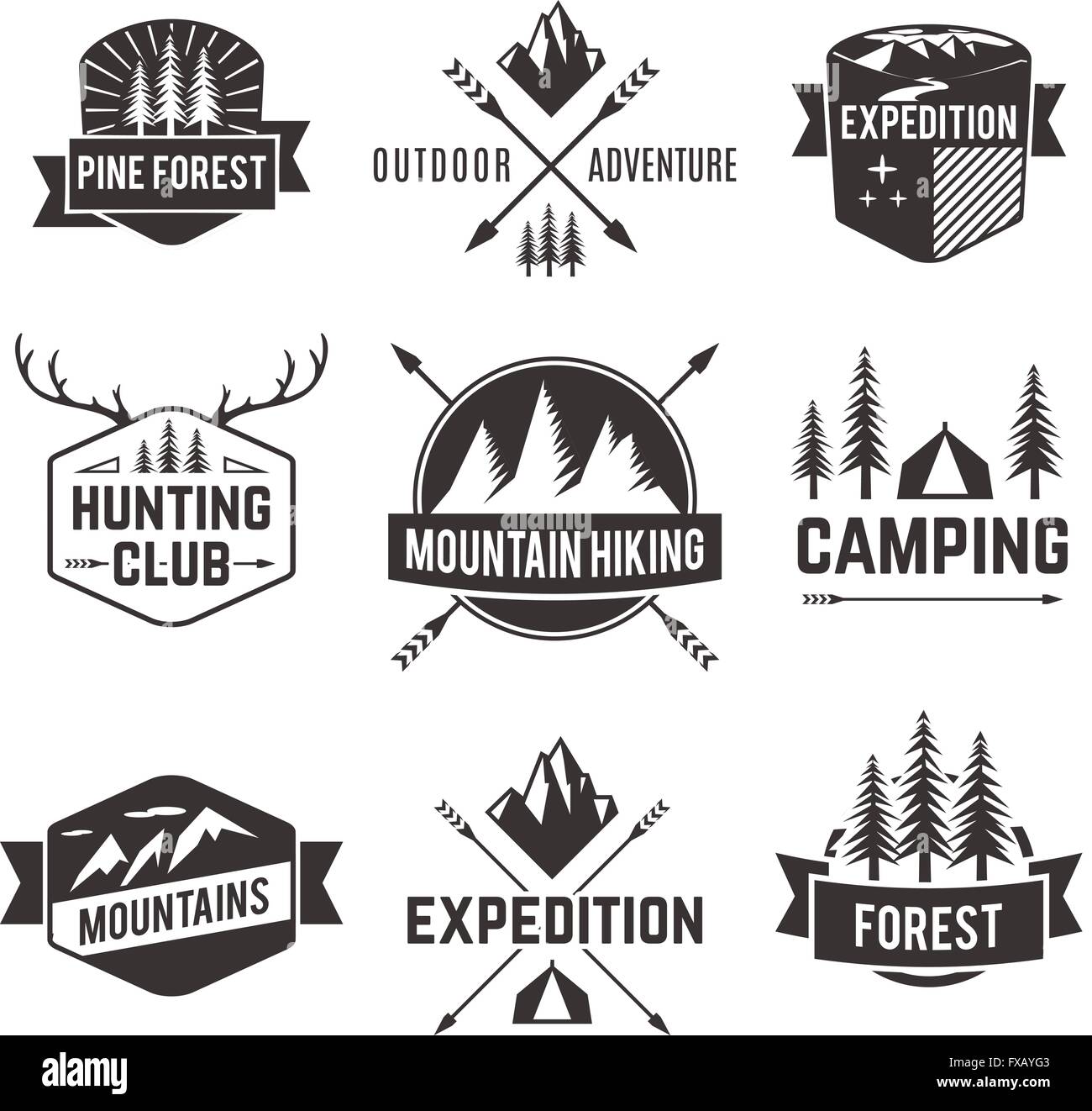 Tourism emblems labels set Stock Vector Image & Art - Alamy