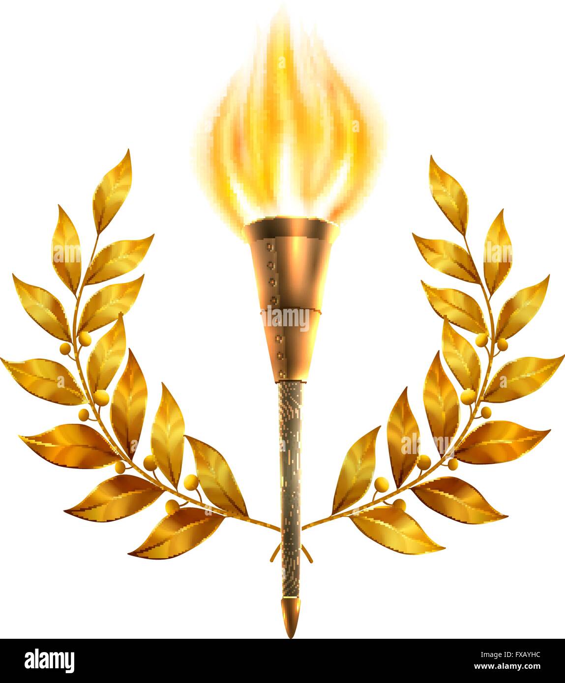 Torch And Laurel Wreath Stock Vector Image & Art - Alamy