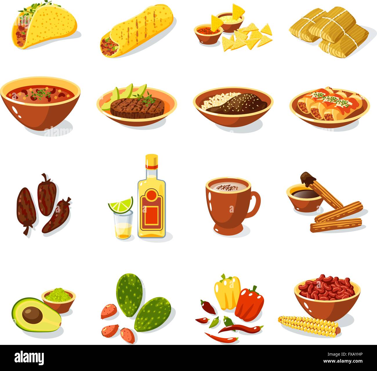 Mexican food ingredients Stock Vector Images - Alamy