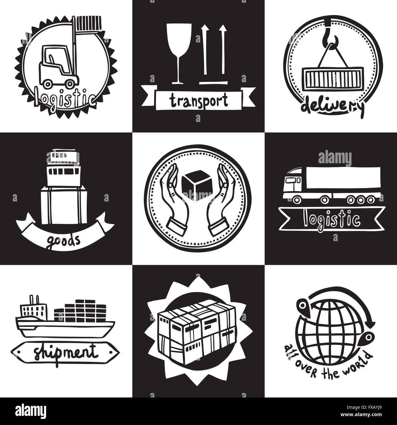 Logistic Emblems Set Stock Vector Image & Art - Alamy