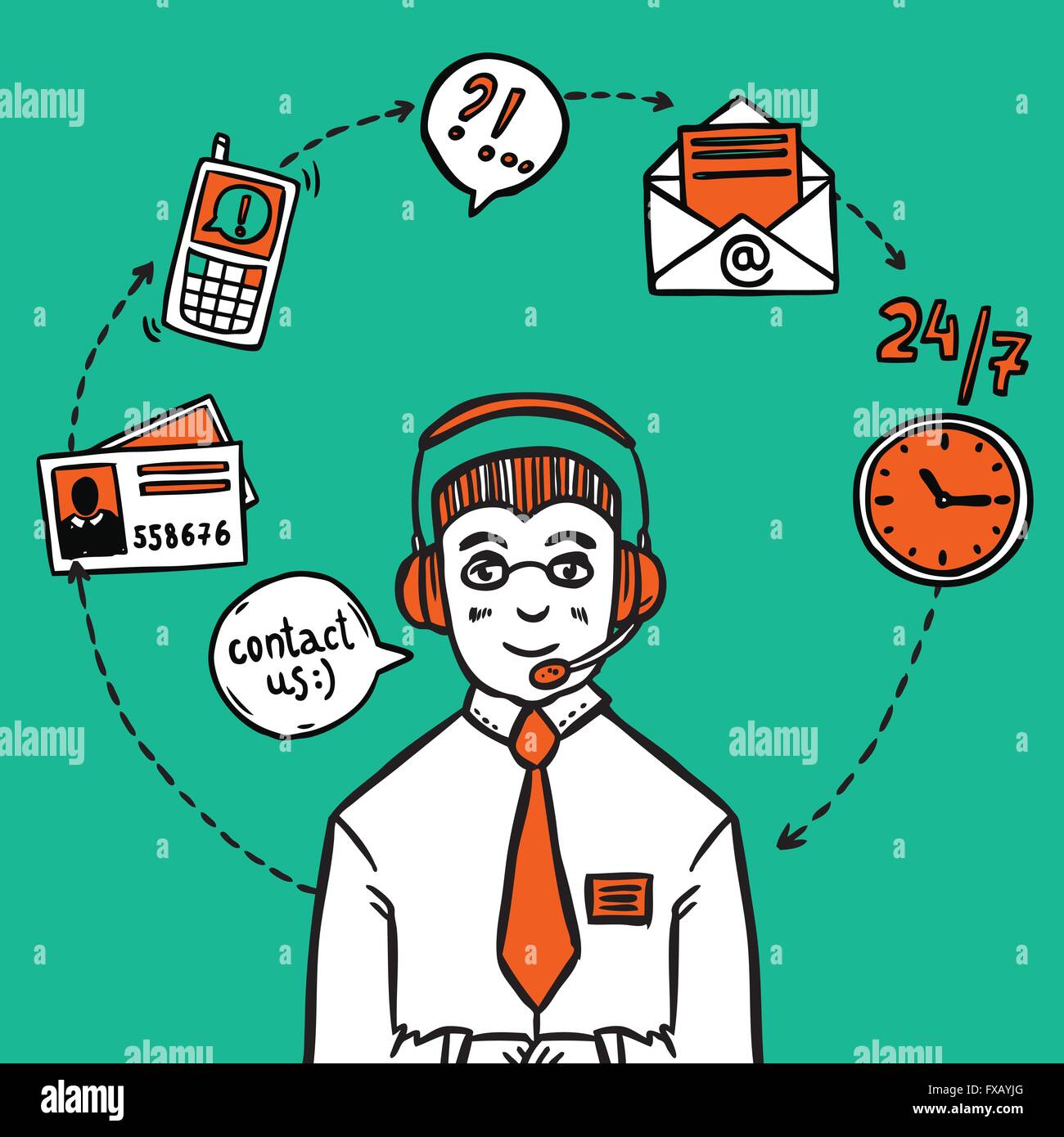 Customer support service infographics print Stock Vector Image & Art ...