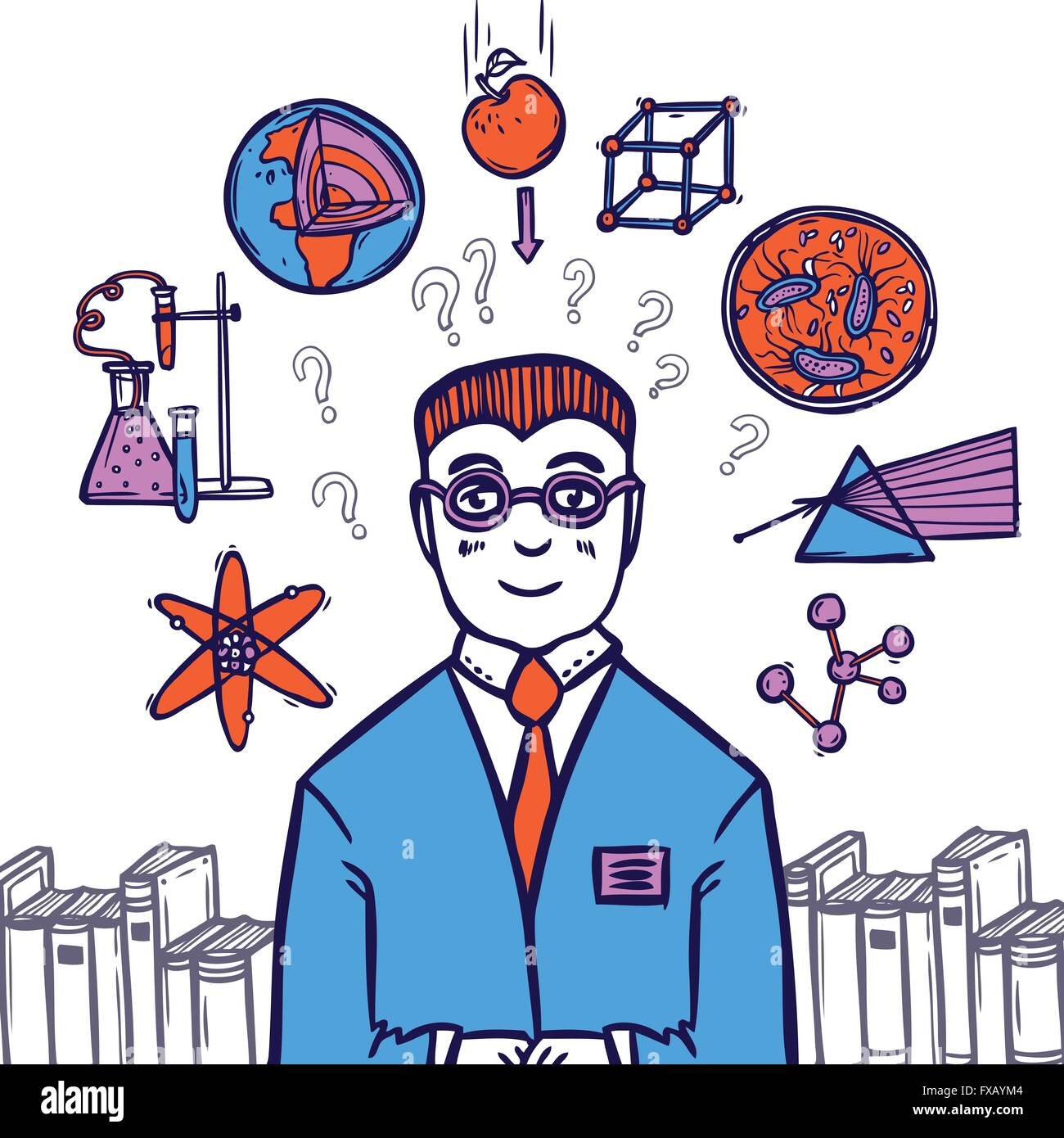 Scientist Sketch Concept Stock Vector Image & Art - Alamy