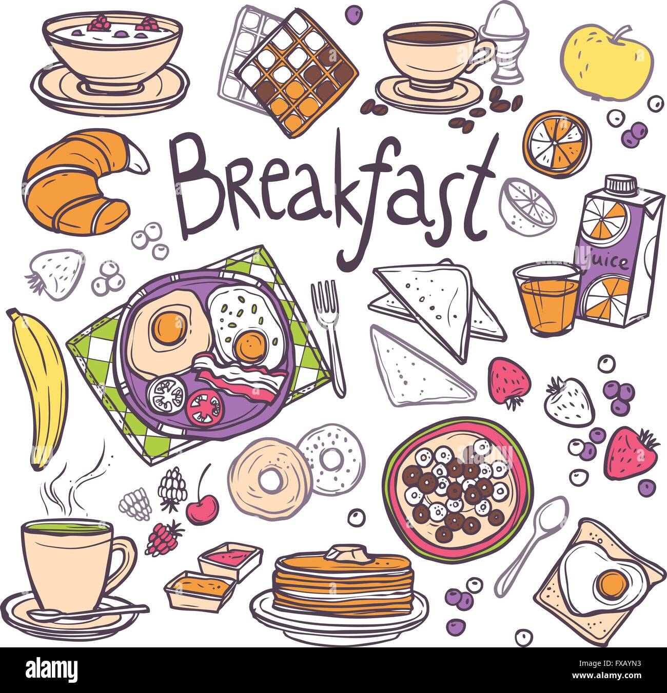 Breakfast Icons Set Stock Vector Image & Art - Alamy