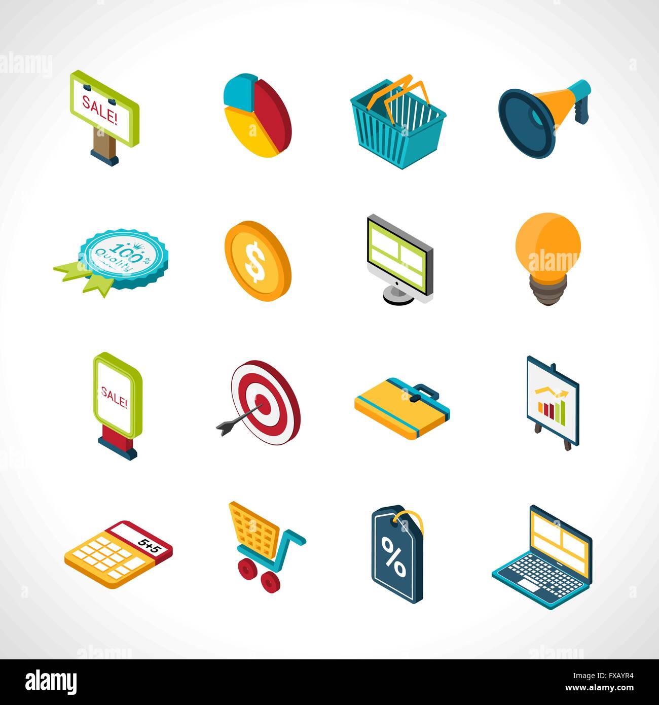 Isometric 3d icons networking Stock Vector Images - Alamy