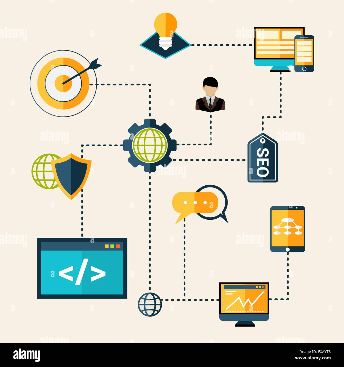 Seo Flowchart Illustration Stock Vector Image & Art - Alamy