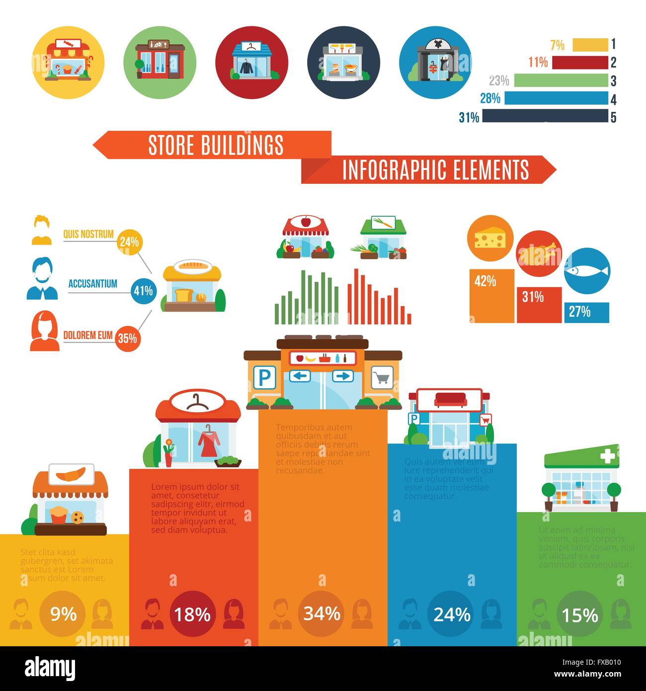 Store Building Infographics Stock Vector Image & Art - Alamy