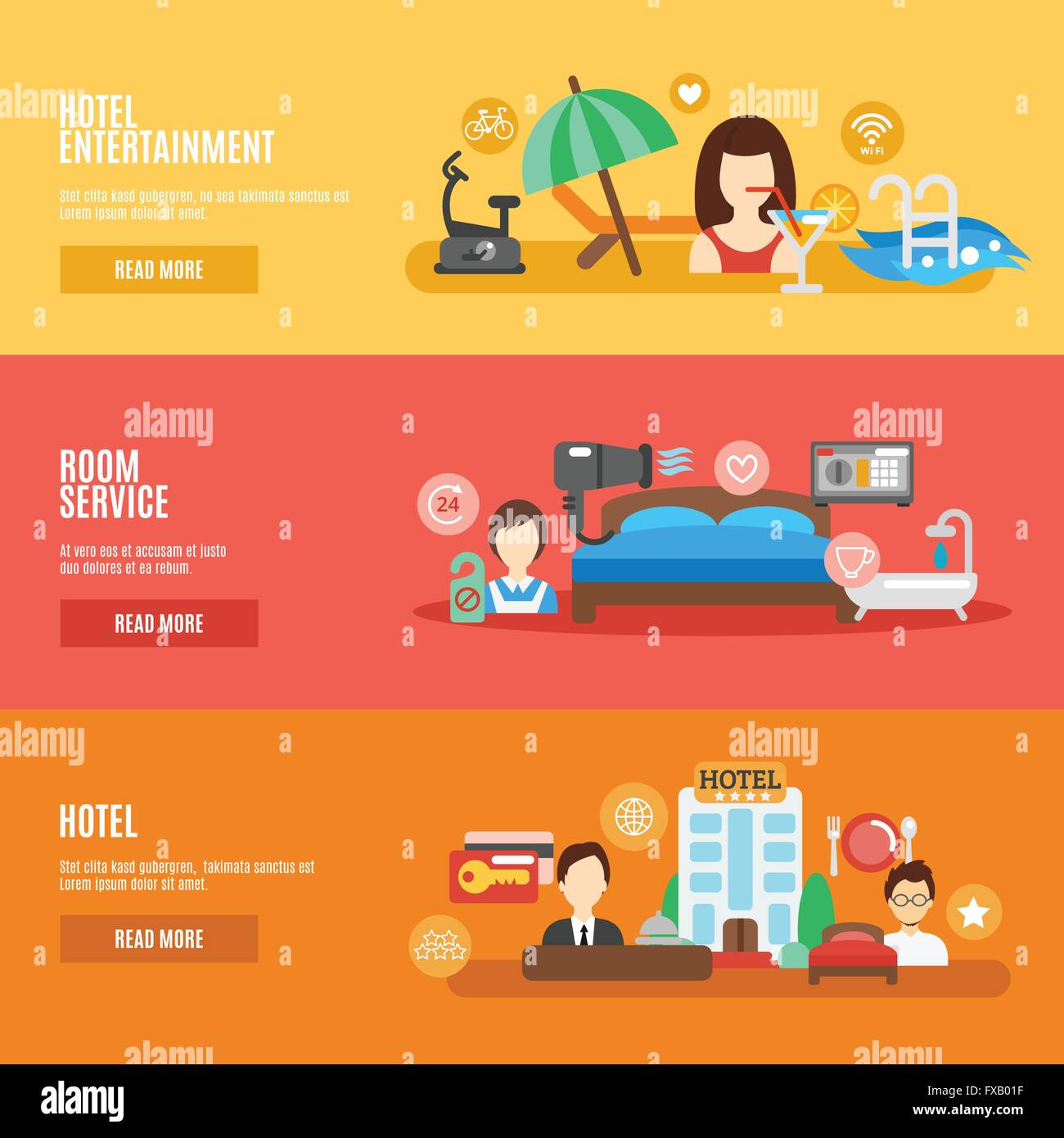 Hotel Banner Set Stock Vector Image & Art - Alamy