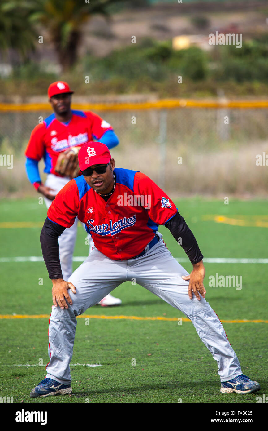 male versus male softball match Stock Photo - Alamy