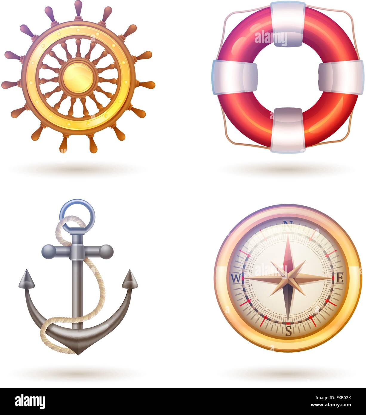 Marine Symbols Set Stock Vector Image & Art - Alamy