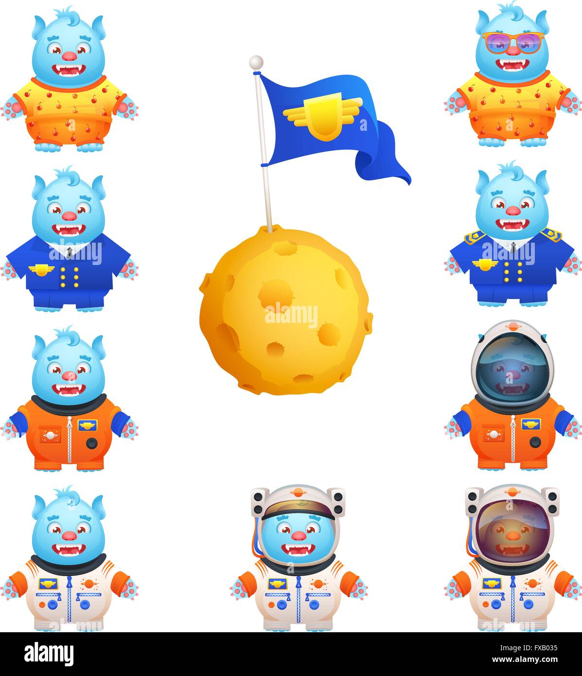 Monster Character Set Stock Vector Image & Art - Alamy