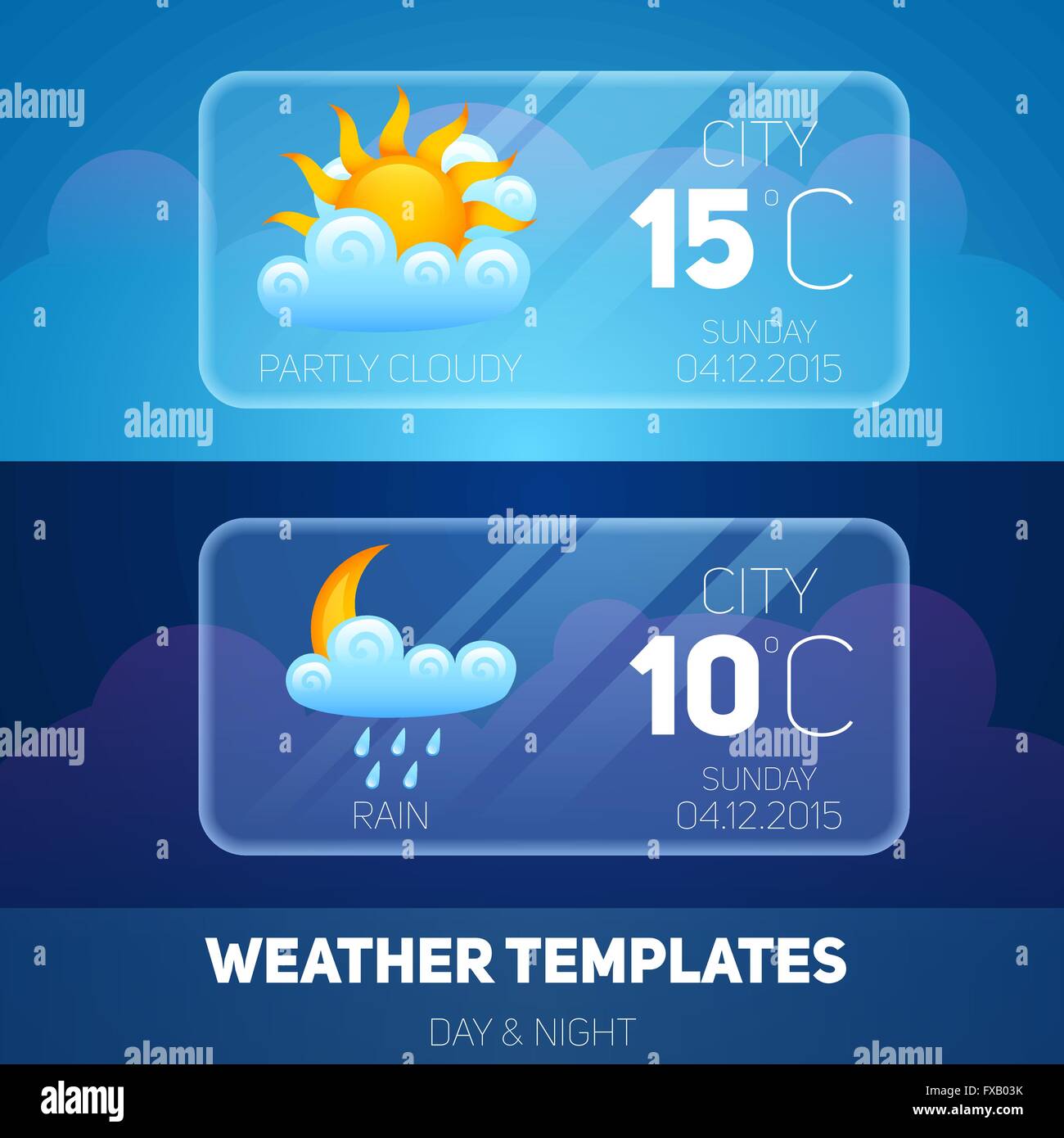 Cloudy weather widget ui Stock Vector Images - Alamy