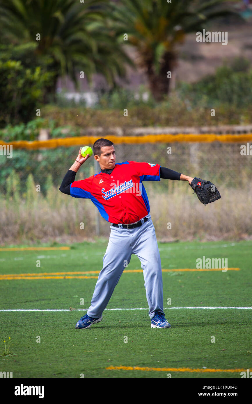 male versus male softball match Stock Photo - Alamy