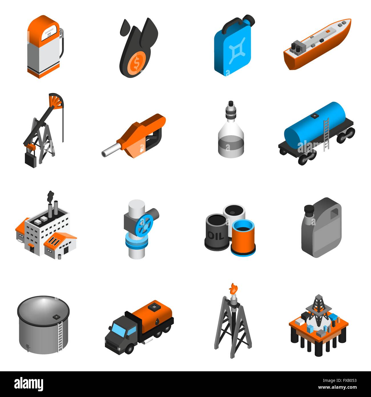 Oil Industry Isometric Icons Stock Vector Image & Art - Alamy