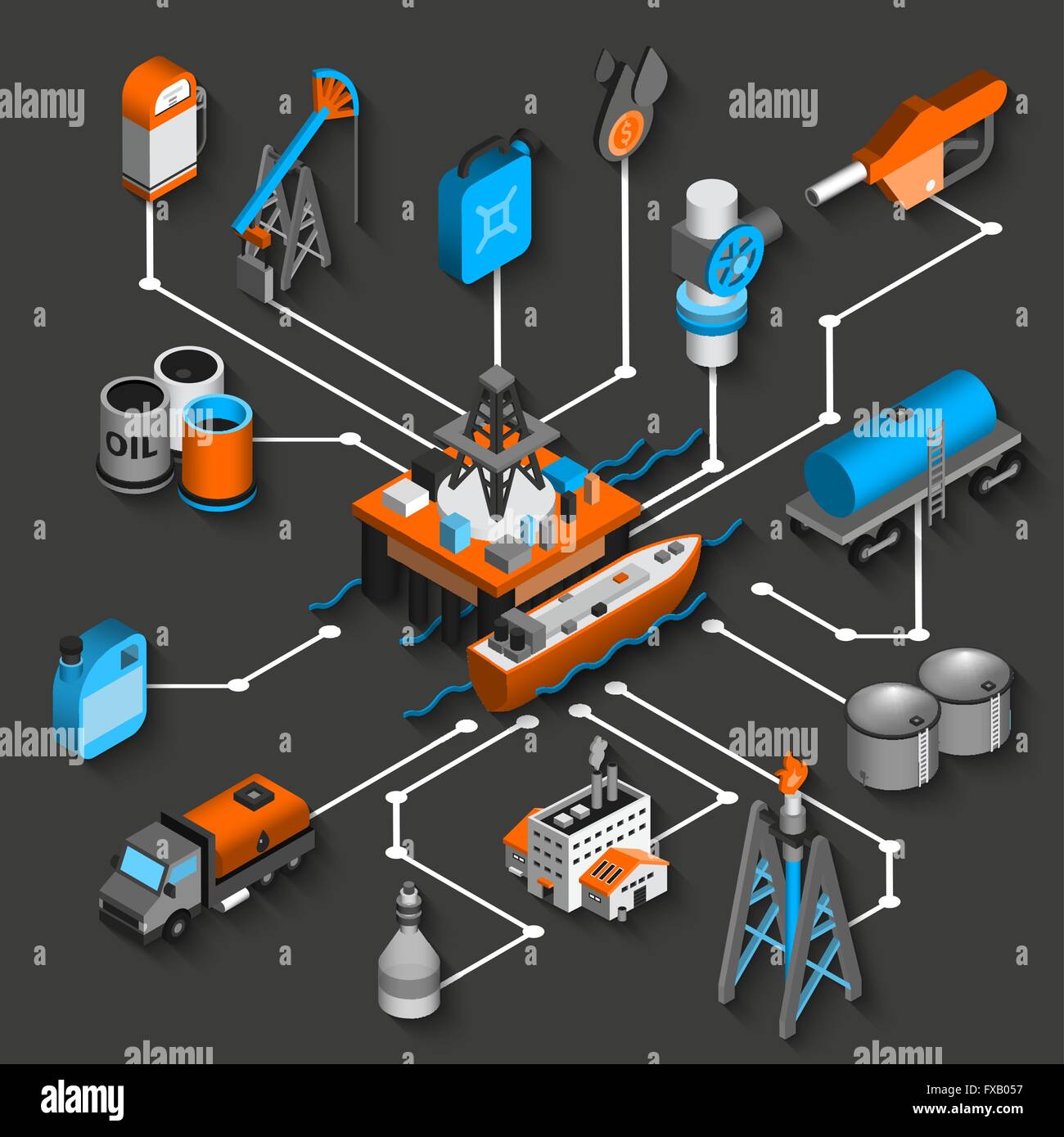 Petroleum Isometric Flowchart Stock Vector Image & Art - Alamy