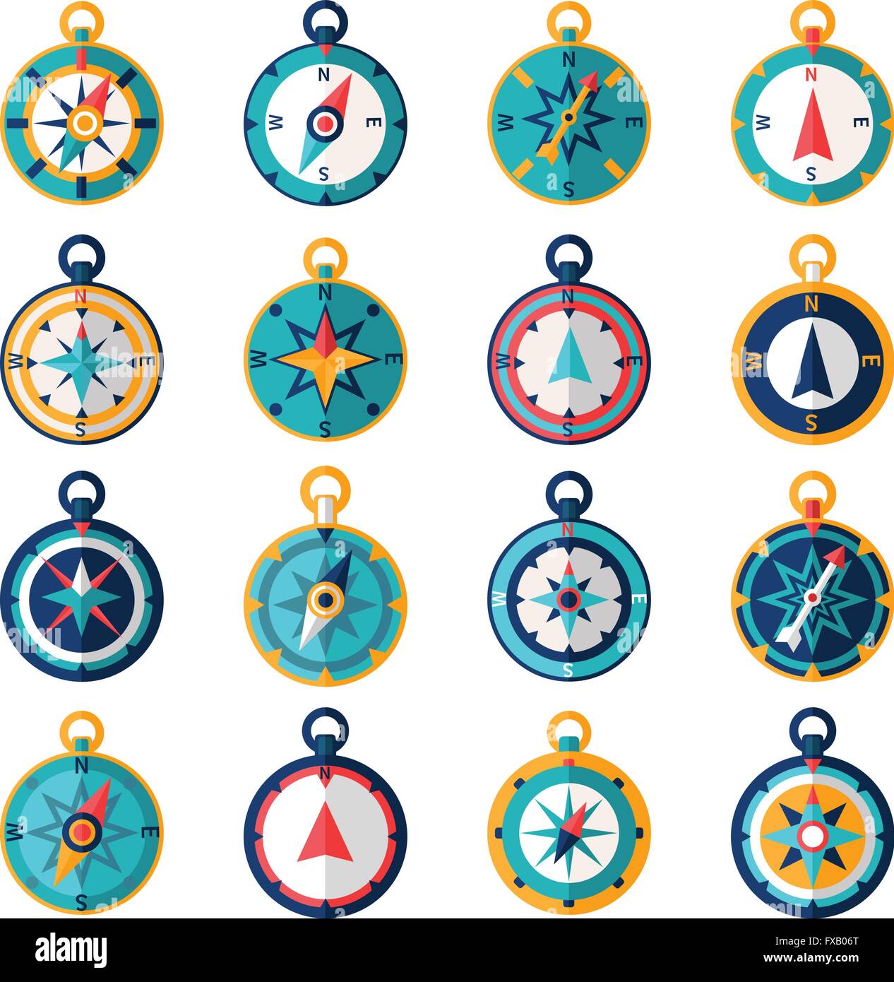 Compass Icon Flat Stock Vector Image & Art - Alamy