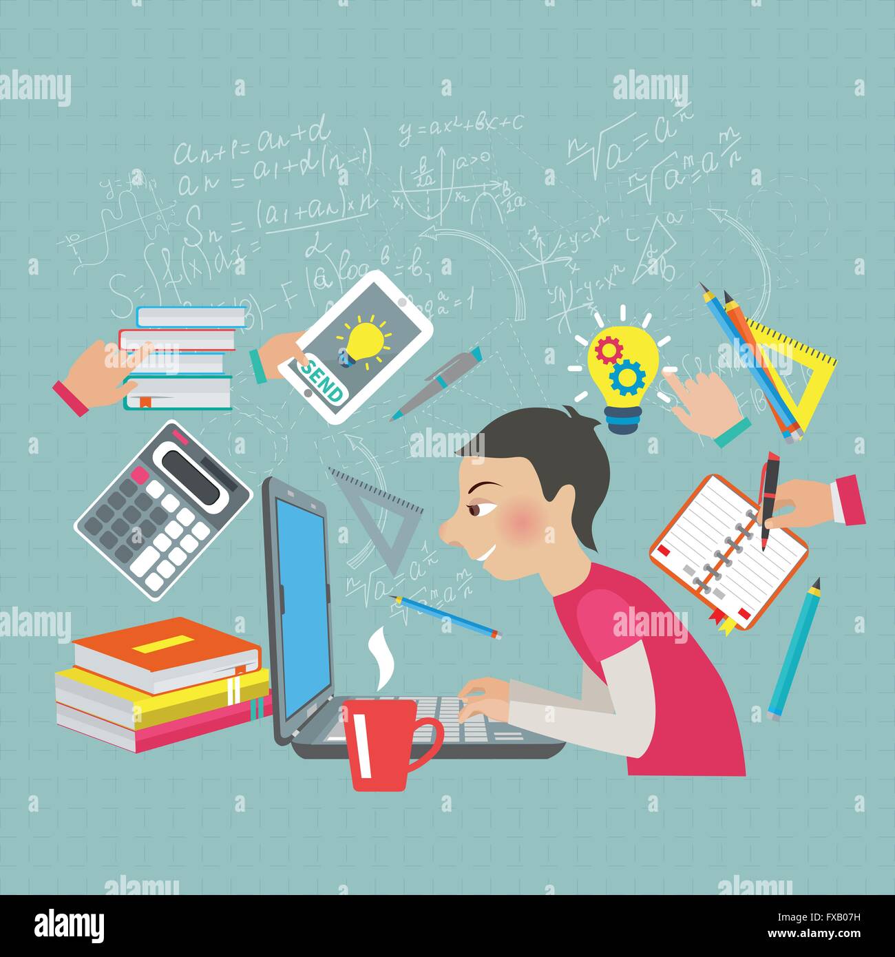 Mathematics Student Concept Stock Vector Image & Art - Alamy