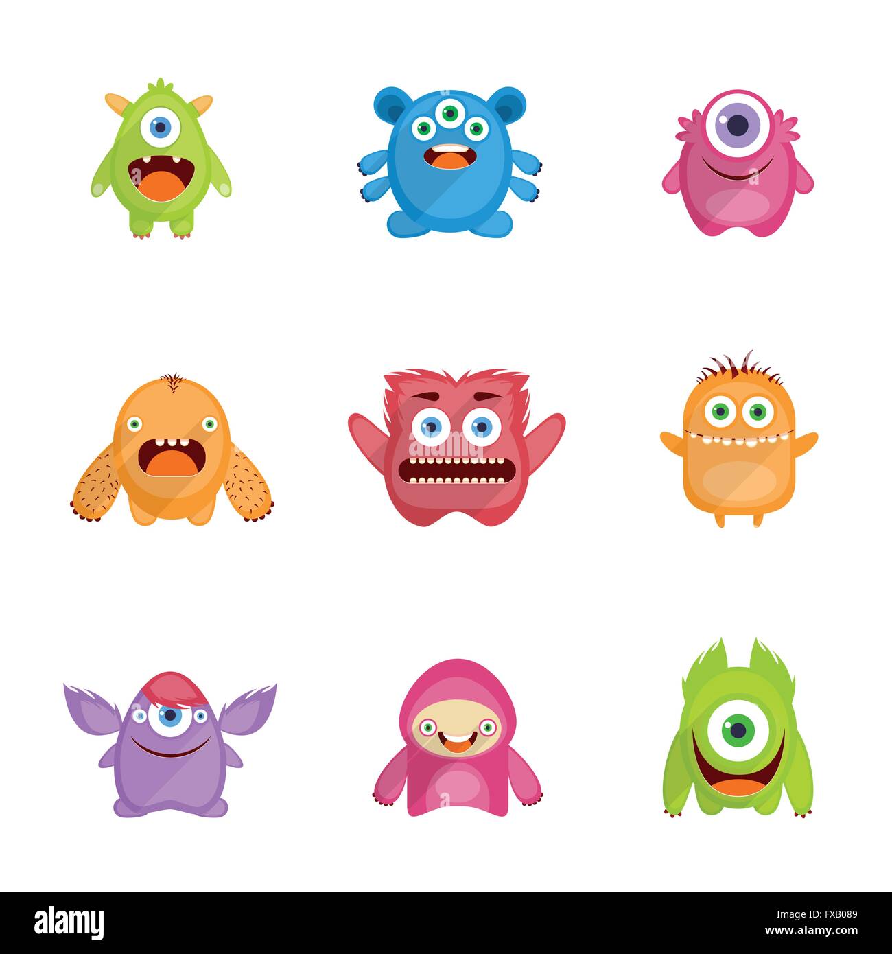Monsters Set Flat Stock Vector Image & Art - Alamy