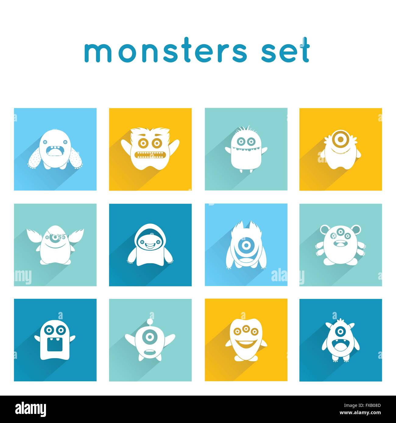 Monster Icons Set Stock Vector Image & Art - Alamy