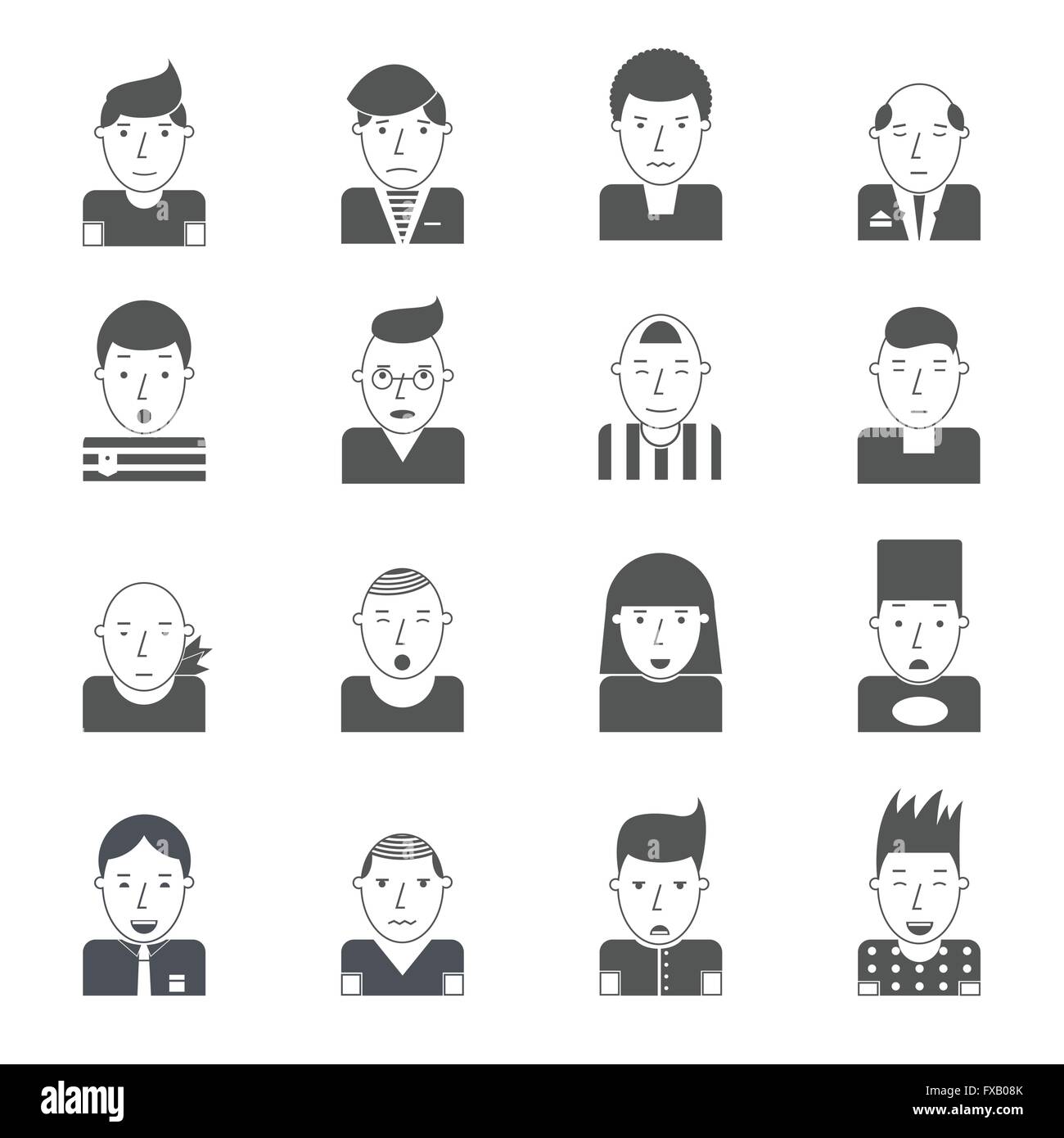 Man Faces Icons Stock Vector Image & Art - Alamy