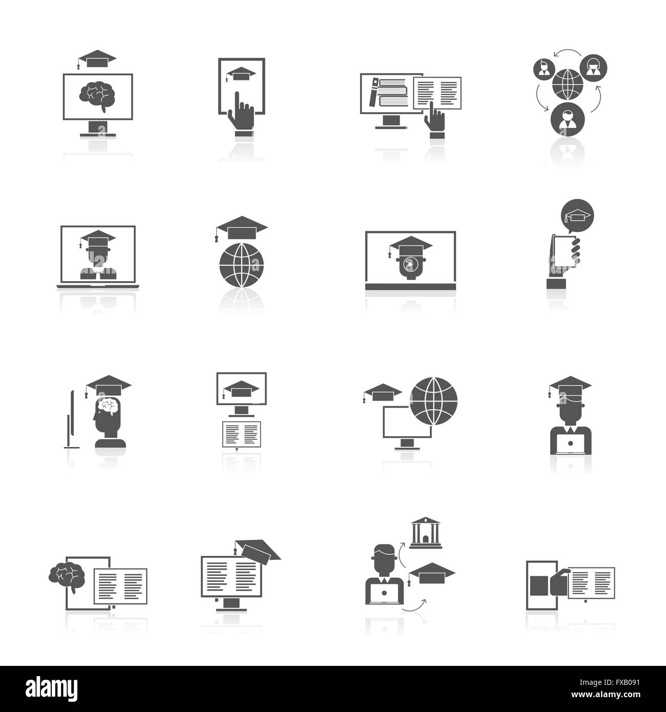 Online Education Icons Stock Vector Image & Art - Alamy