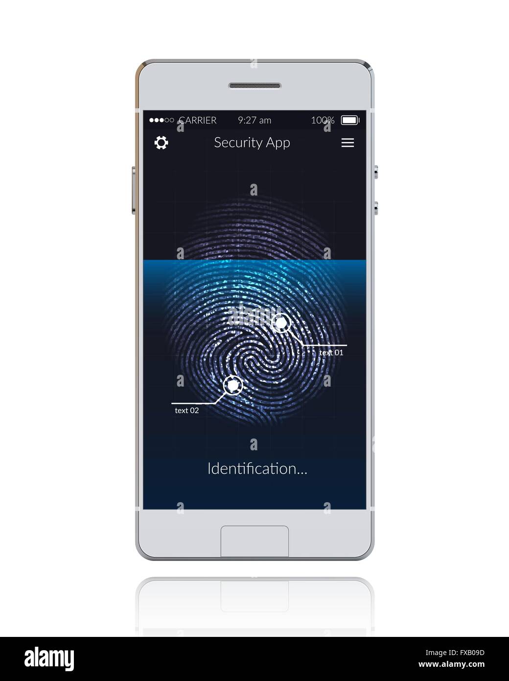 Mobile fingerprint identification icons hi-res stock photography and ...