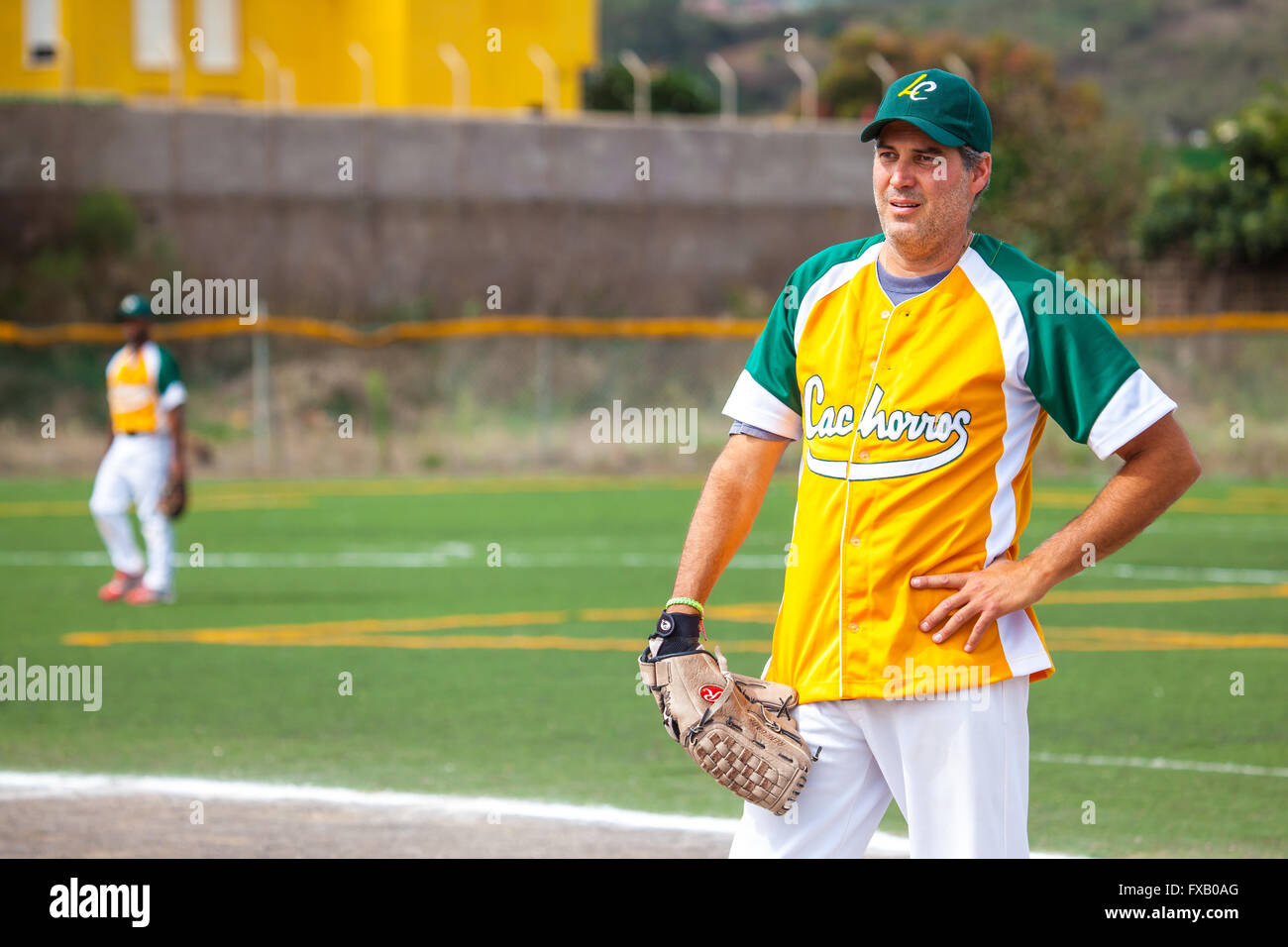 male versus male softball match Stock Photo - Alamy