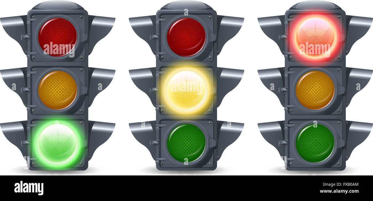 Traffic lights realistic urban Stock Vector Images - Alamy